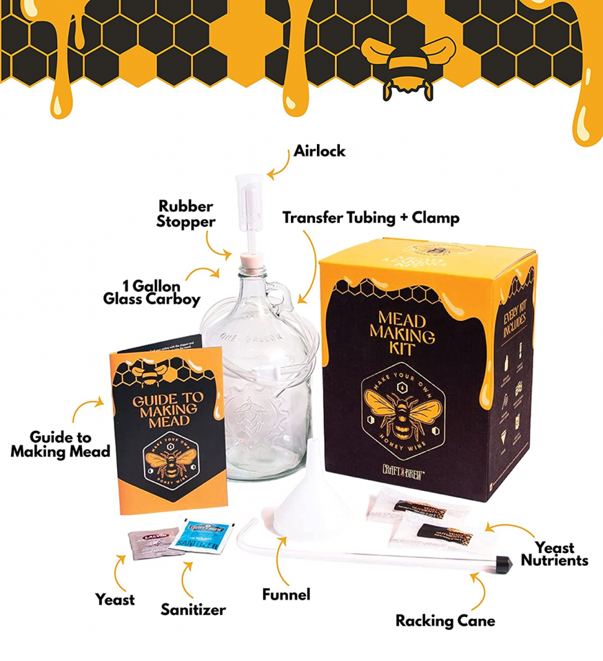 Craft A Brew - Mead Making Kit – Reusable Make Your Own – 1 Gallon | eBay