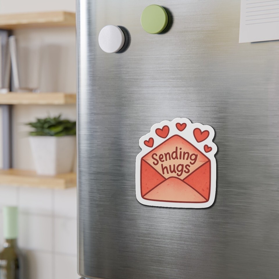 Die-Cut Fridge Magnet Love Letter Envelope “Sending Hugs” | eBay