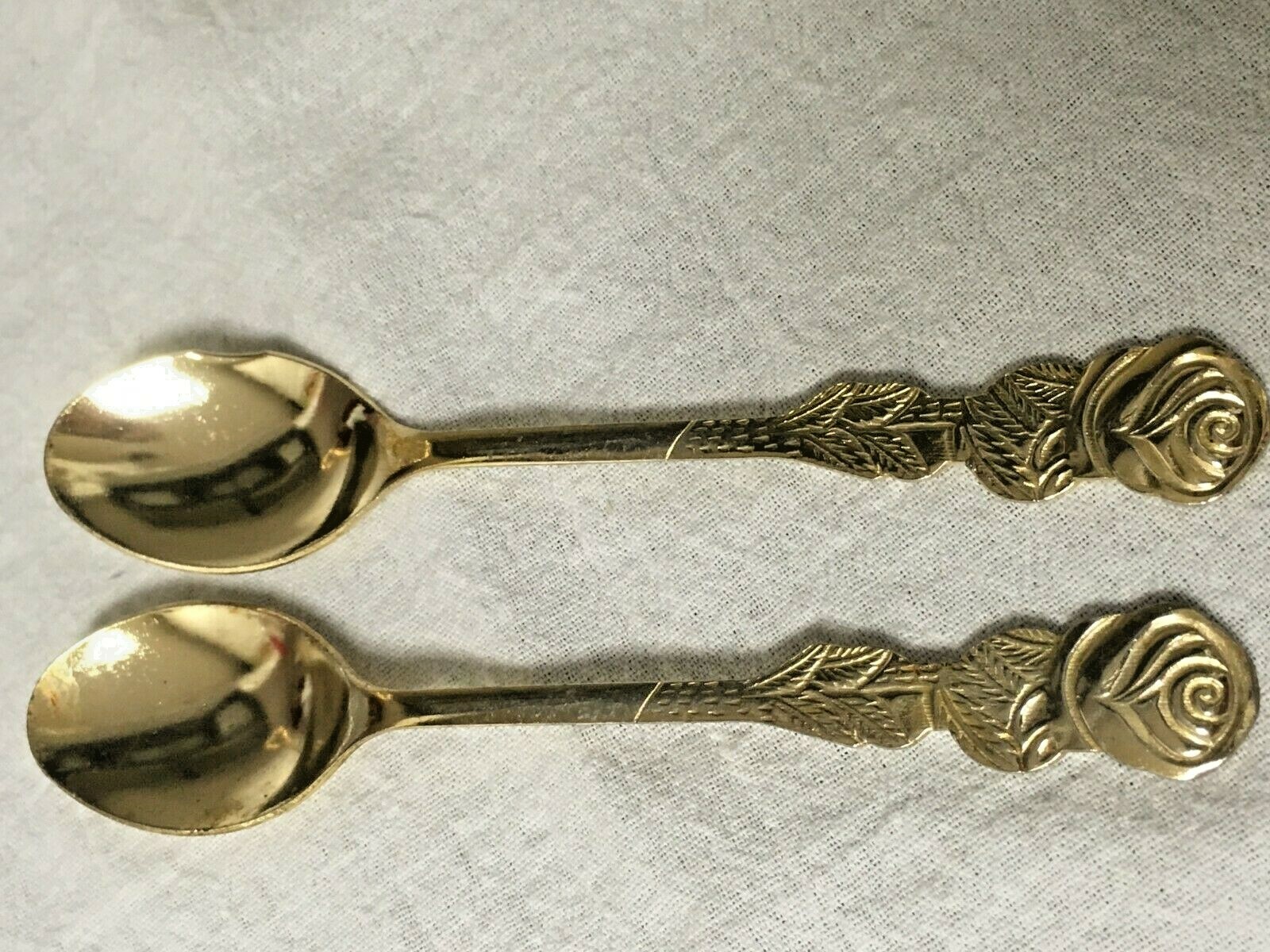 Hildesheimer Spoons By Rostfrei Rose Handle Gold Tone (2) Spoons 5 ...
