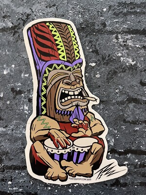 PIZZ Bongo Tiki Lowbrow Hotrod Rockabilly Biker Art Sticker Decal 2003 ...