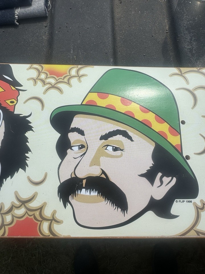 vintage original flip 1998 cheech chong deck red yellow green rasta ...