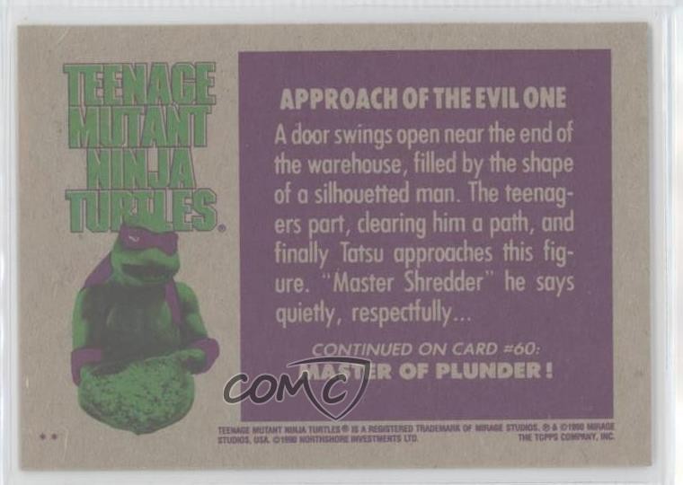 1990 Topps Teenage Mutant Ninja Turtles Movie Approach of the Evil One ...