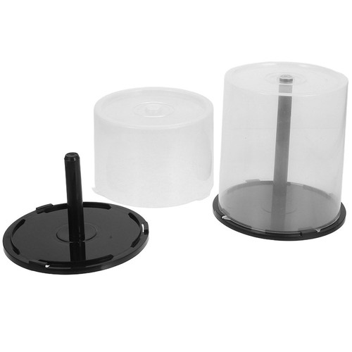 2pcs Cd/Dvd Cake Box Spindle Empty Dvd Storage Bucket Clear Cd Holder ...