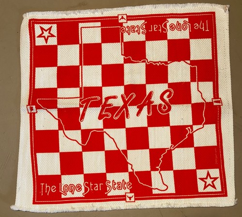 Texas Checkers Chess Board Cotton Knit Fabric Game Board Mat 26.5x28 ...