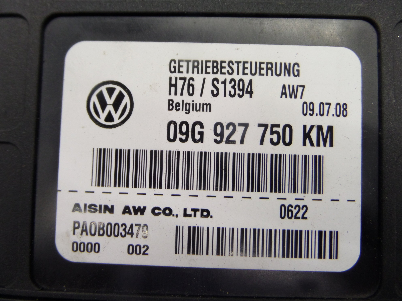 VW Tiguan Transmission Control Computer TCU TCM OEM 09G 927 750 KM | eBay