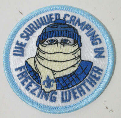 We Survived Camping In Freezing Weather Scout Patch New | eBay