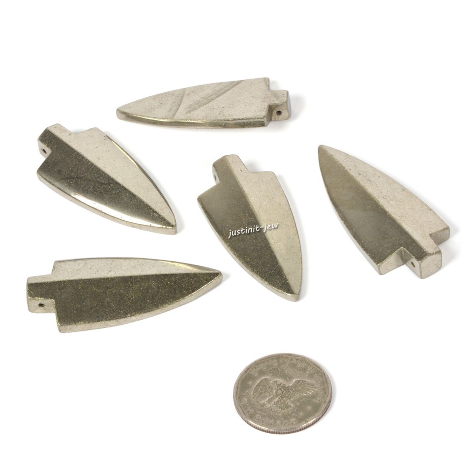 52mm Peruvian Pyrite Arrowhead Spearhead Carving Healing Stone Jewelry ...