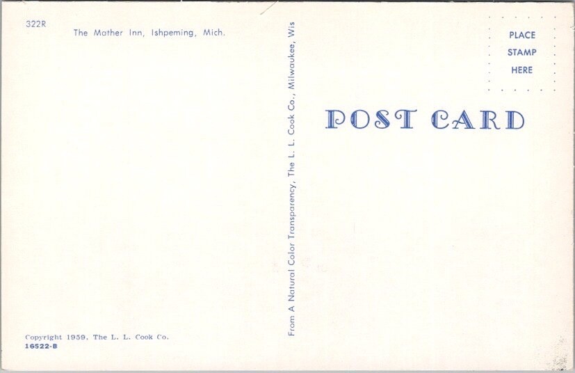 ISHPEMING, Michigan Postcard "The Mather Inn" Hotel / Street View ...