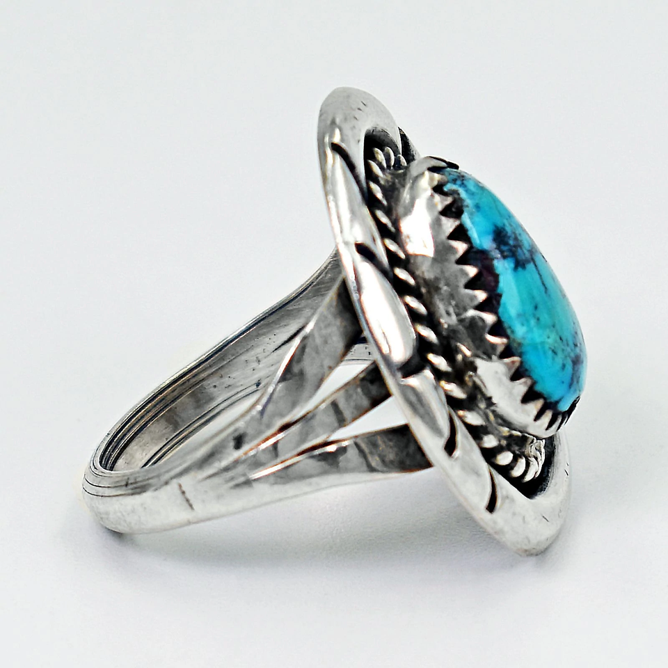 Vicki Orr Vintage Blue Diamond Turquoise Navajo Ring - Size 6.5 | eBay