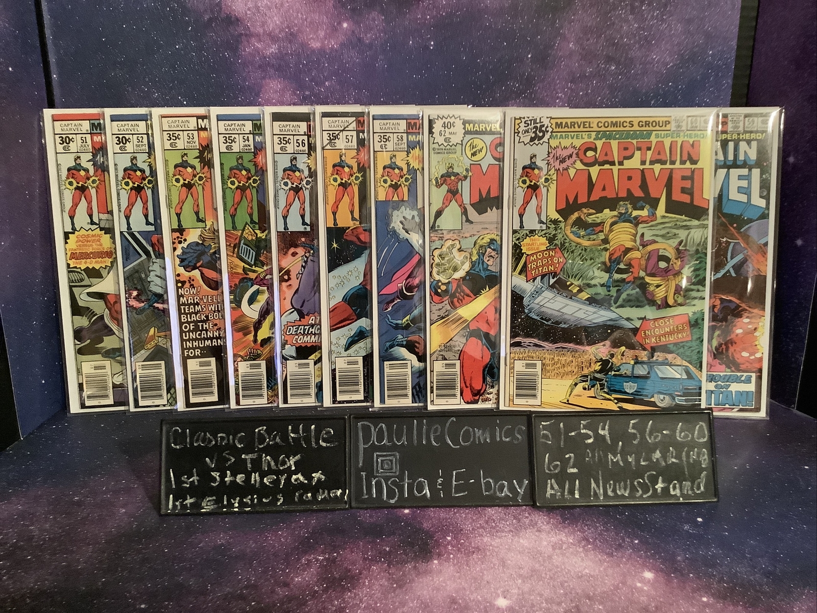 10-Captain Marvel #51-62 No 55,61 1977 Marvel Comic 1st Stelleyax ...