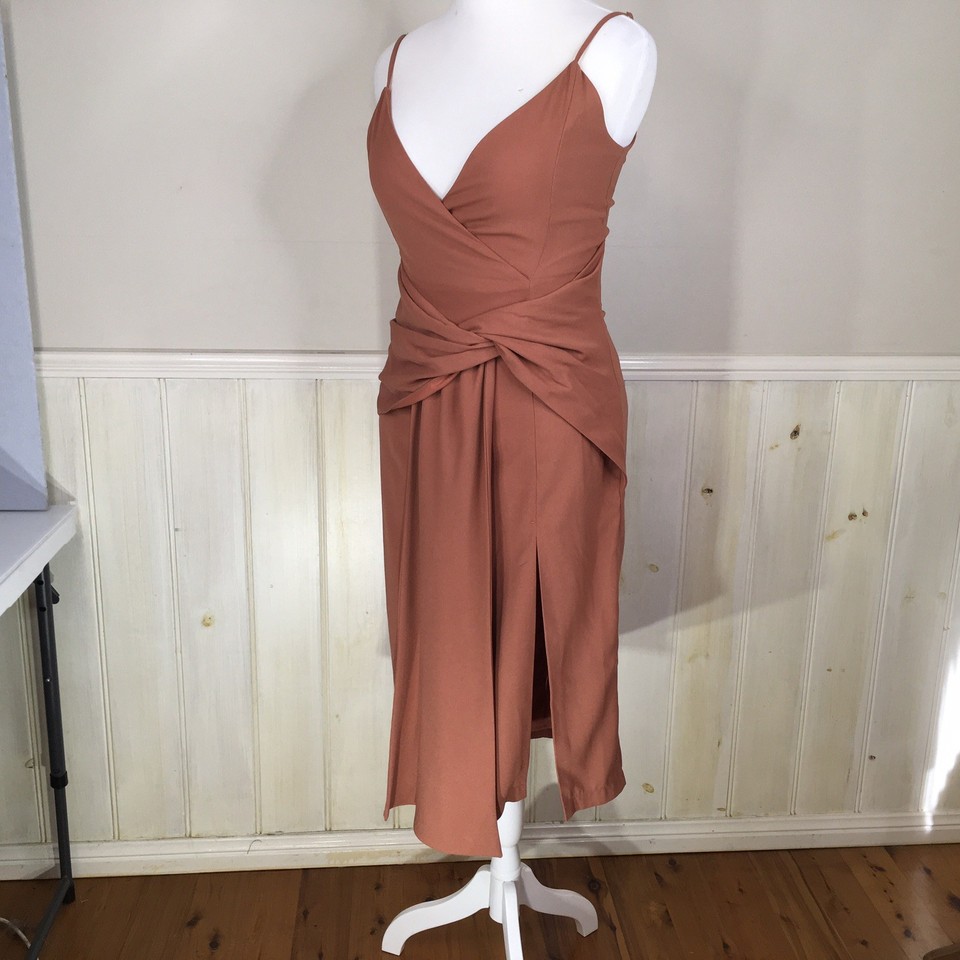 SNDYS Natasha Side Tie Midi Dress Size L 12/14 | eBay Australia
