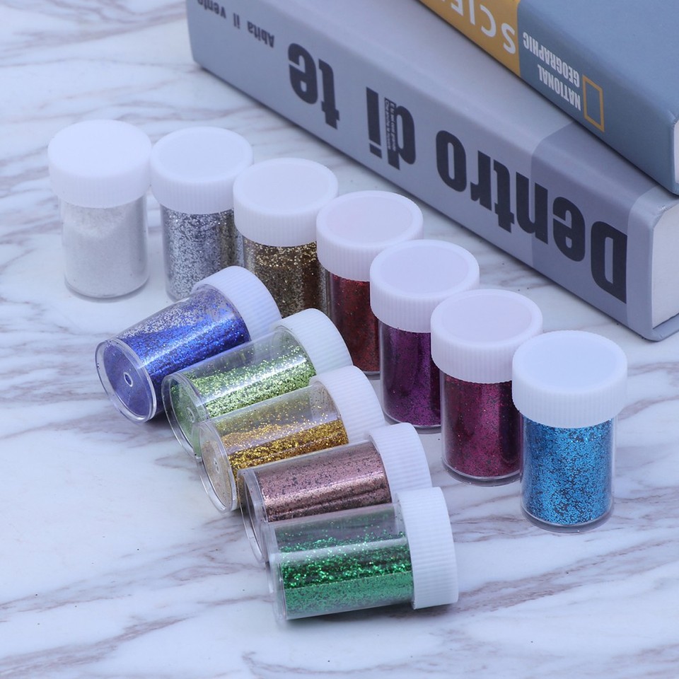 12 Bottles Sequin Painting Gold Powder Kids Set Child Children's ...