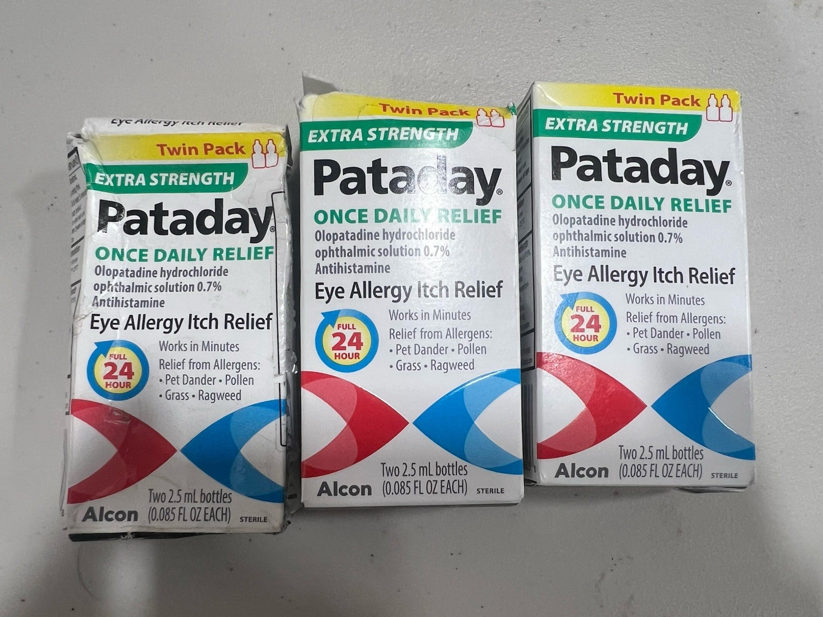 New Lot Of 3Twin Packs Pataday Extra Strength Eye Allergy Itch Relief 7 ...