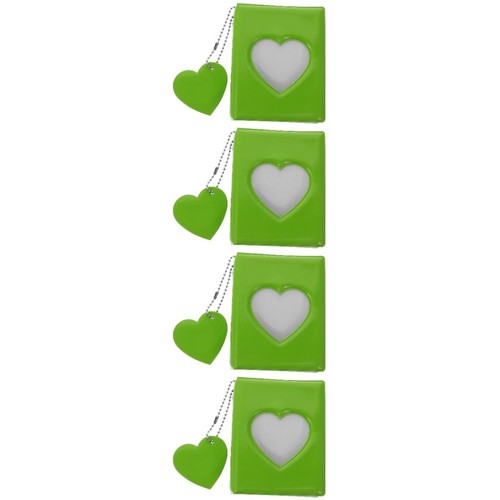 Reusable PVC Card Binder Mini Photo Album Green with Heart Hollow ...