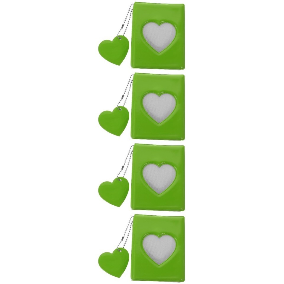 Reusable PVC Card Binder Mini Photo Album Green with Heart Hollow ...