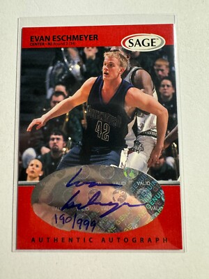 K135,676 - 1999 SAGE Autographs #A18 Evan Eschmeyer Auto #/999 | eBay