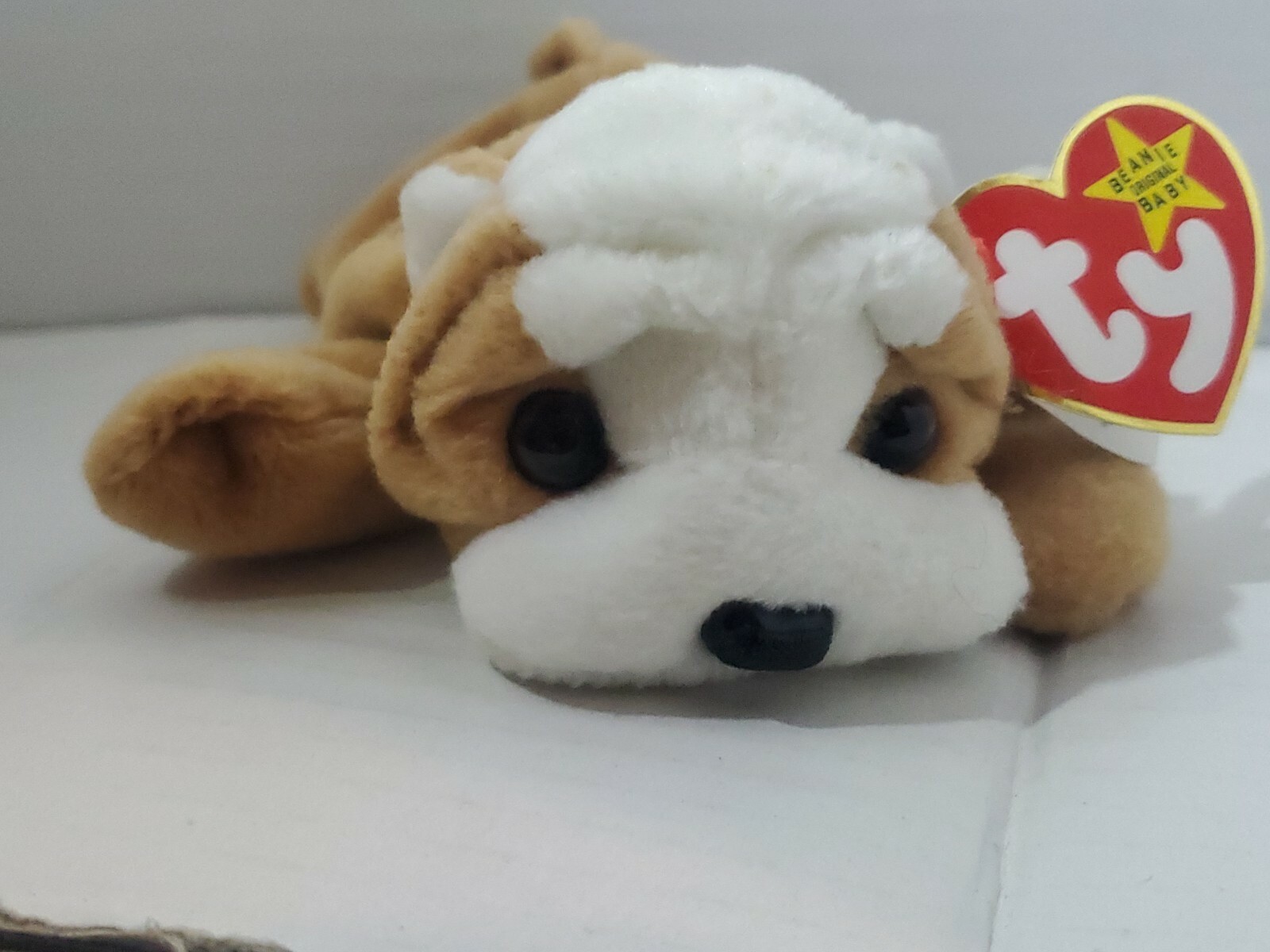 Wrinkles The Bulldog Ty Beanie Baby. Rare, New MWMT, P.V.C. Pellets and ...