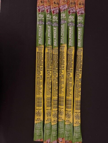 Slim Jim Giant Dill Pickle Smoked Meat Snack Sticks - Pack of 24, 0 ...