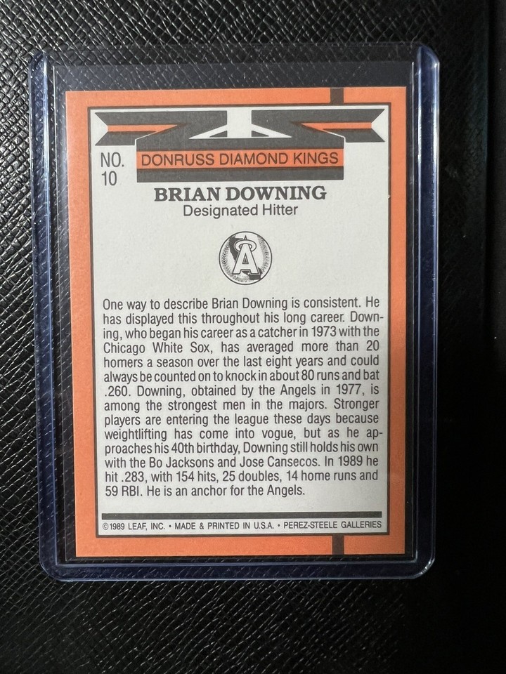 Brian Downing 1989 Donruss Diamond Kings Baseball Card #10-MLB | eBay
