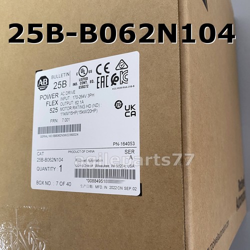 New Sealed AB 25B-B062N104 /A PowerFlex 525 AC Drive 3Ph 240V ...