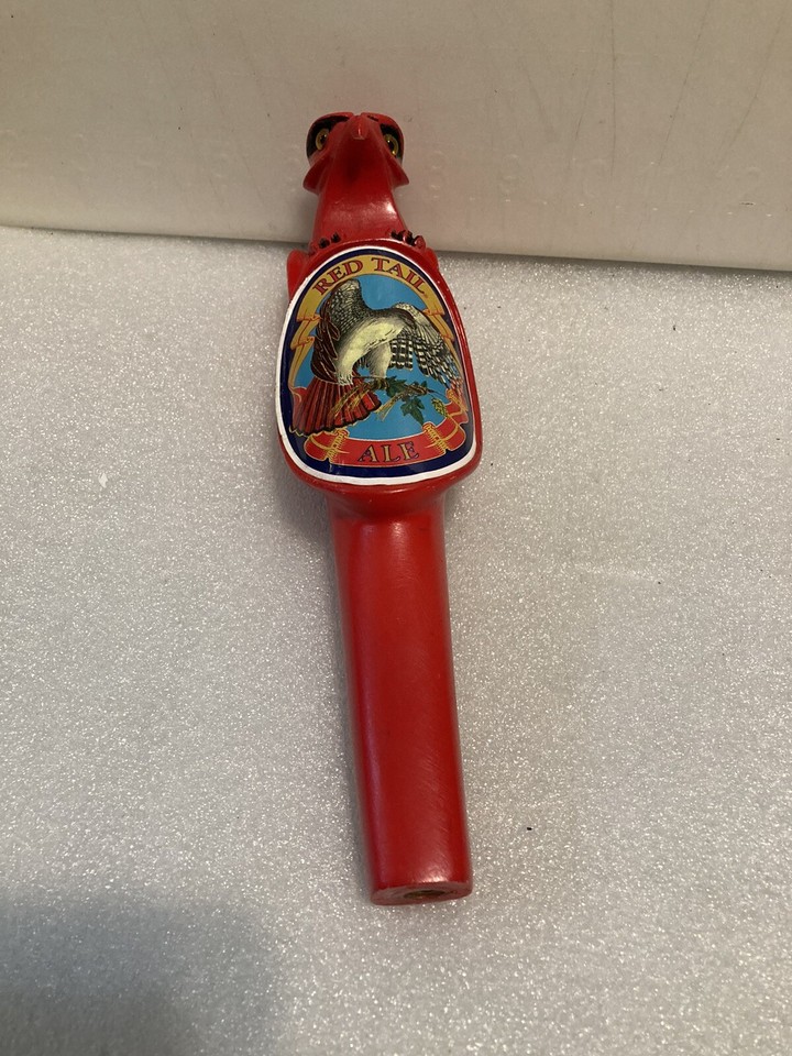 MENDOCINO BREWING RED TAIL ALE RED HAWK draft beer tap handle ...