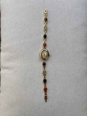 Women's Gold Gemstone Watch Stainless Steel Watch Ladies Quartz Watch ...