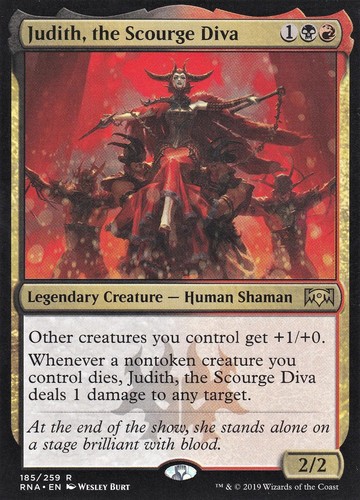 MTG JUDITH, THE SCOURGE DIVA 185/259 RAVNICA ALLEGIANCE RARE NEAR MINT ...