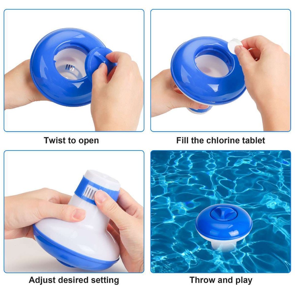 2Pcs Swimming Pool Spa Chemical Dispenser Tablet Holder Chlorine ...