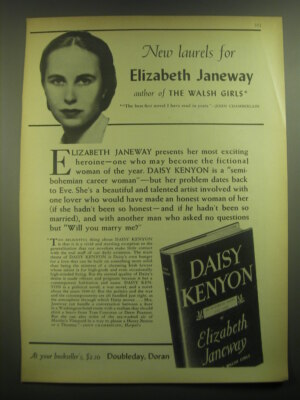 1945 Doubleday, Doran Book Advertisement - Daisy Kenyon by Elizabeth ...