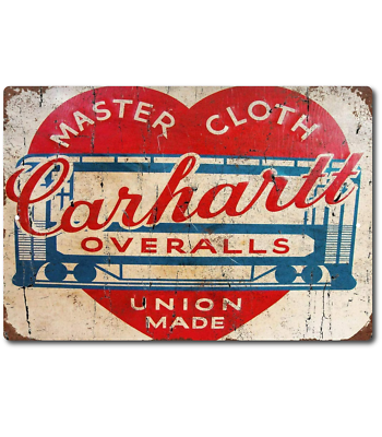 Carhartt Logo Tin Sign Carhartt's Overalls Corner Sign