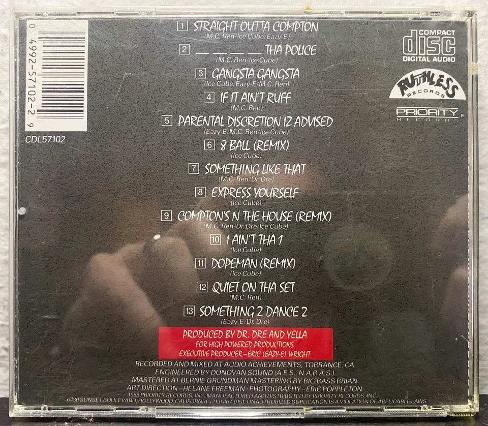 N.W.A: Straight Outta Compton CD - Original Issue (1988) | eBay