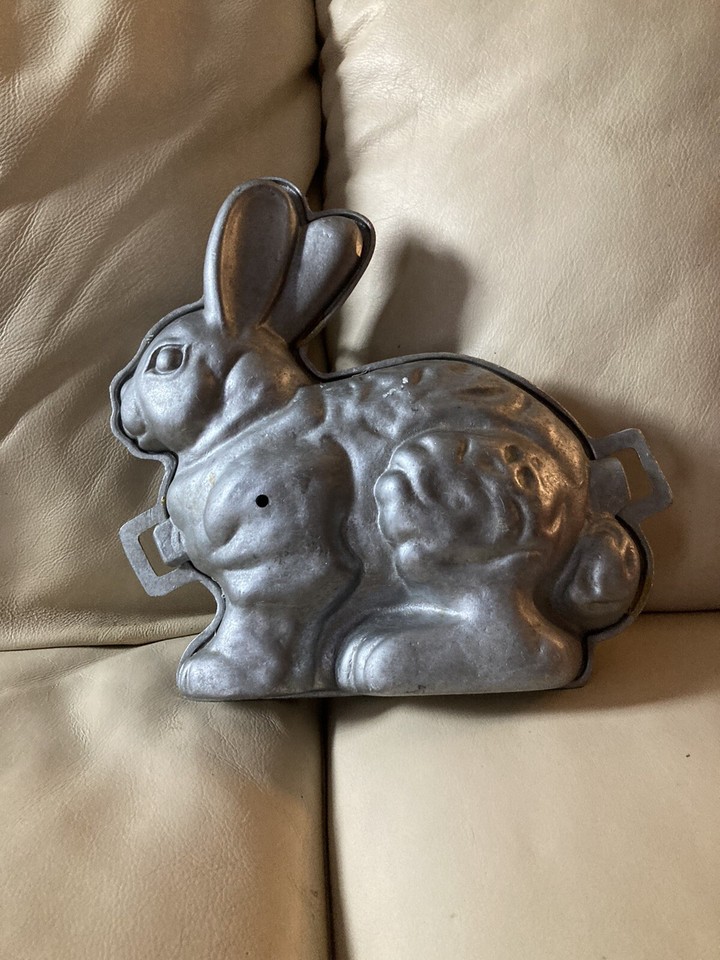 Vintage Antique Cast Aluminum Bunny Rabbit Mold Metal Chocolate, Candy ...