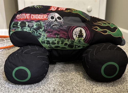 Monster Jam Grave Digger Stuffed Plush Puff Truck Pillow Toy 16” | eBay
