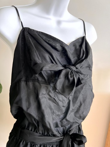 WITCHERY - BNWT - SIZE L - BLACK SILK SPAGHETTI STRAP PLAYSUIT | eBay