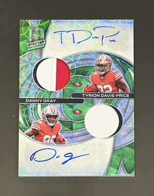 2022 Panini Spectra Neon Green Dual RPA Danny Gray & Tyrone Davis-Price ...
