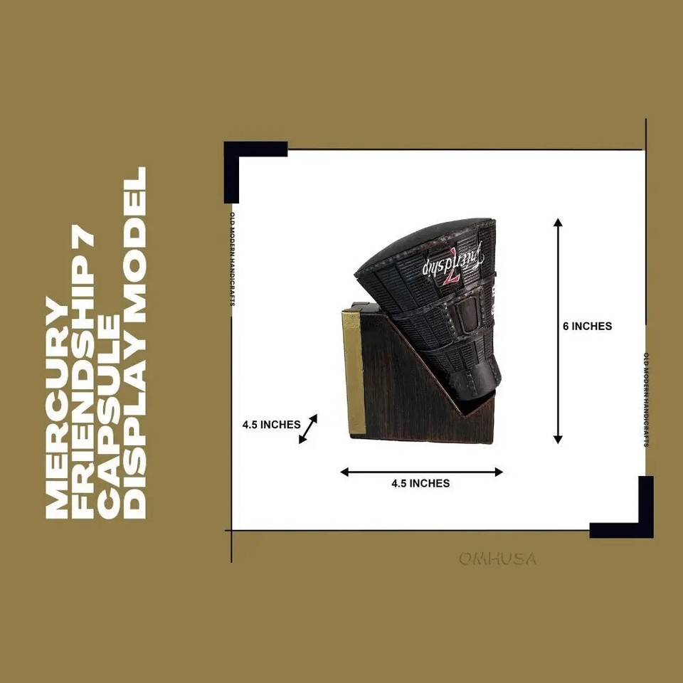 Mercury Friendship 7 Capsule Spacecraft Metal Model 6" Space Mission ...