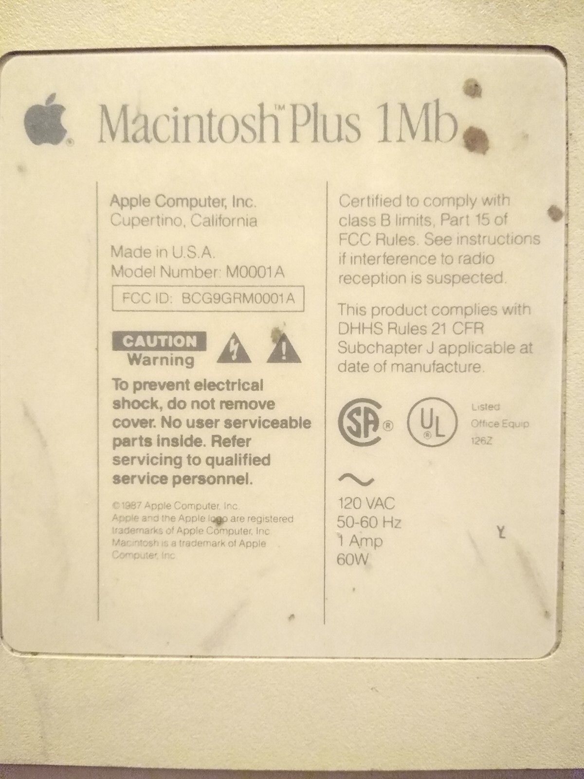 TWO (2) Vintage Apple Macintosh Plus M0001A Desktop Computers AND ...