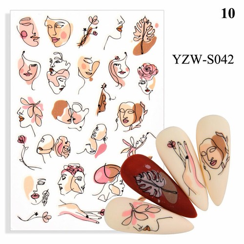 DIY Nail Art Water Decal Stickers Abstract Faces Face Facial Boho ...
