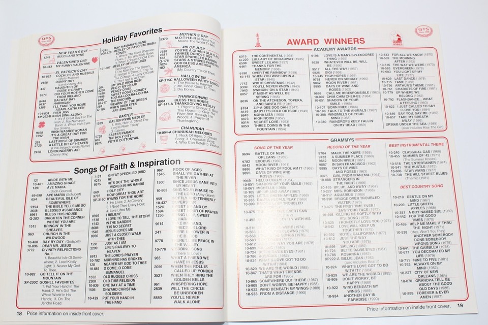 QRS Piano Roll Catalog #1065 Player Piano Rolls Songbooks Music Boxes ...