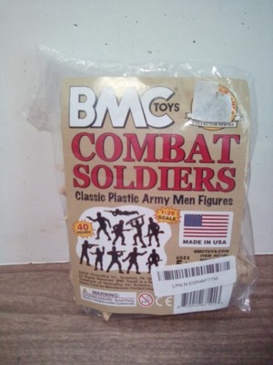 BMC Toys Combat Soldiers Plastic Army Men 40 Figures 1:29 Scale Tan | eBay