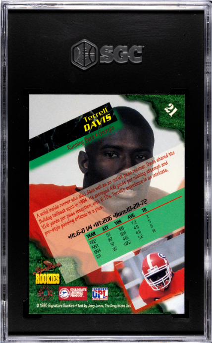 Terrell Davis 1995 Signature Rookies #21 Auto. Denver Broncos NFL RC ...