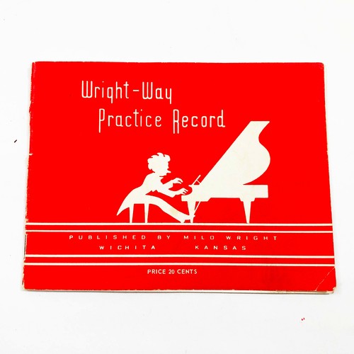Vintage Wright-Way Piano Student Practice Record Book | eBay