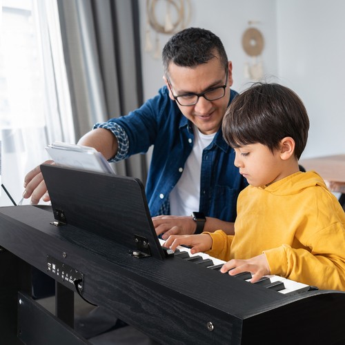 61 Key Standard Full Weighted Keyboards Digital Piano for Beginners,Aux ...