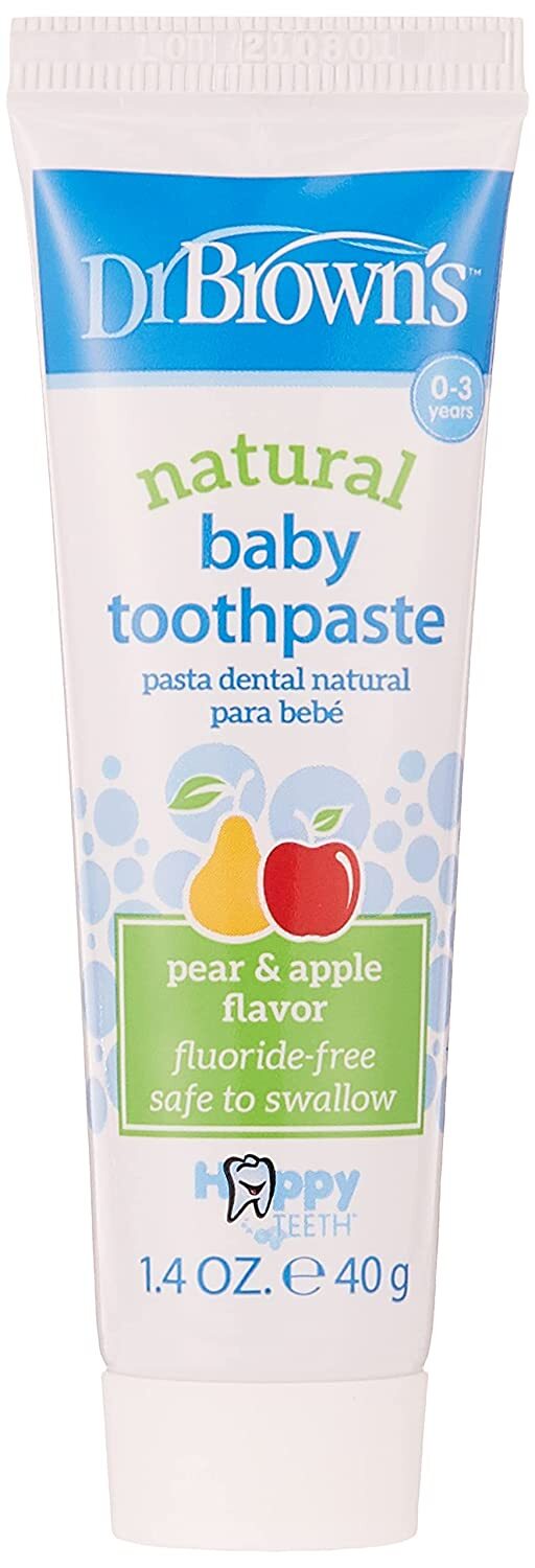 Dr. Brown's Baby Toothpaste, Apple Pear Flavor Toddlers and Kids Love ...