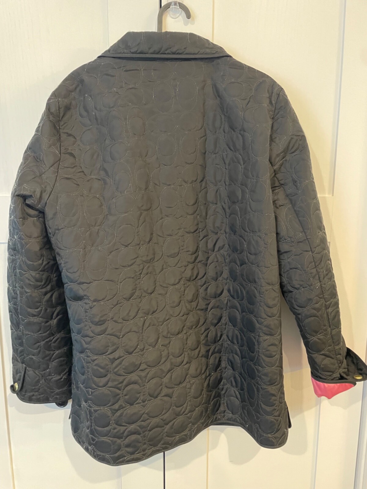 COACH Women’s Quilted Signature Logo Black & Pink Jac… - Gem