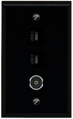 [3 Ports] TOSLINK 2 USBC Wall Plate Flat Black | eBay