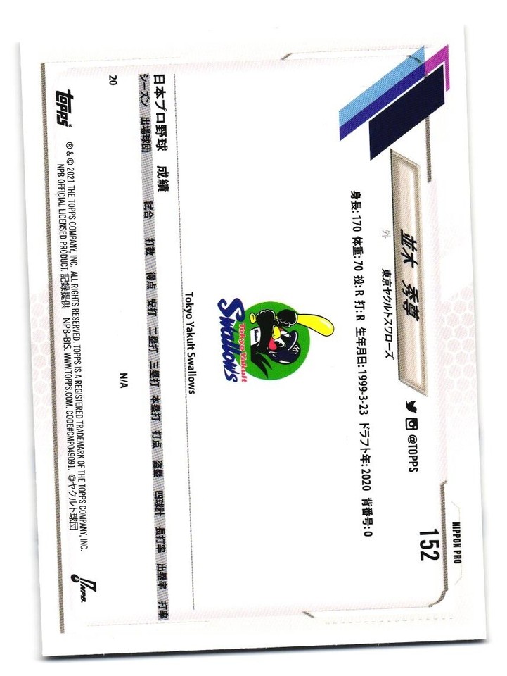 2021 Topps NPB #152 Hidetaka Namiki | eBay