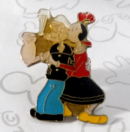 Olive Oil Kissing Popeye with Pipe Vintage Lapel Pin | eBay