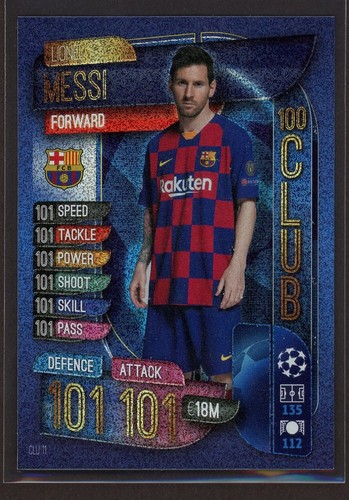 2019-20 Topps Lionel Messi (#CLU11) UCL Match Attax US Edition 100 Club ...