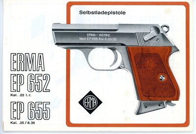 Bedienungsanleitung ERMA PISTOLE EP652 / EP655 User Manual Anleitung ...